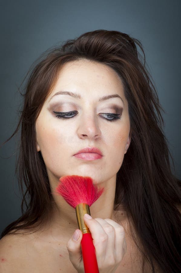 Girl making up stock photo. Image of cosmetic, cosmetics - 28334892