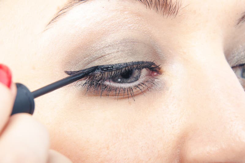 Girl making up stock image. Image of face, lipgloss, closeup - 28340801