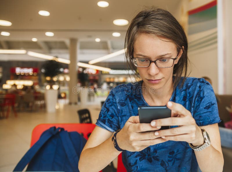 Girl at the Mall stock photo. Image of scene, mobile - 65247200