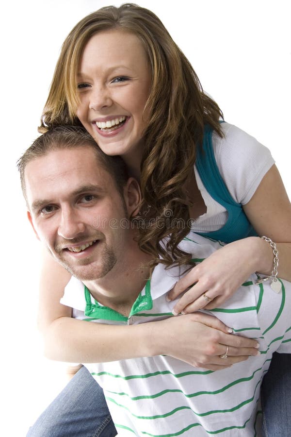 Girl and man having fun. stock photo. Image of cuddle - 12831004