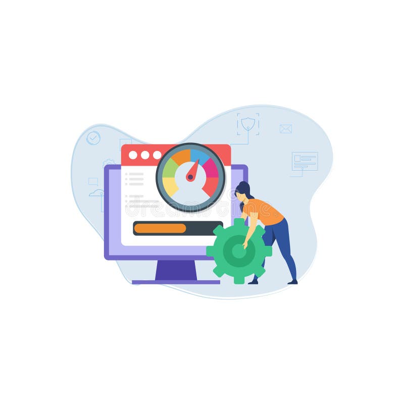 The Girl Manage the Web Performance Stock Vector - Illustration of ...