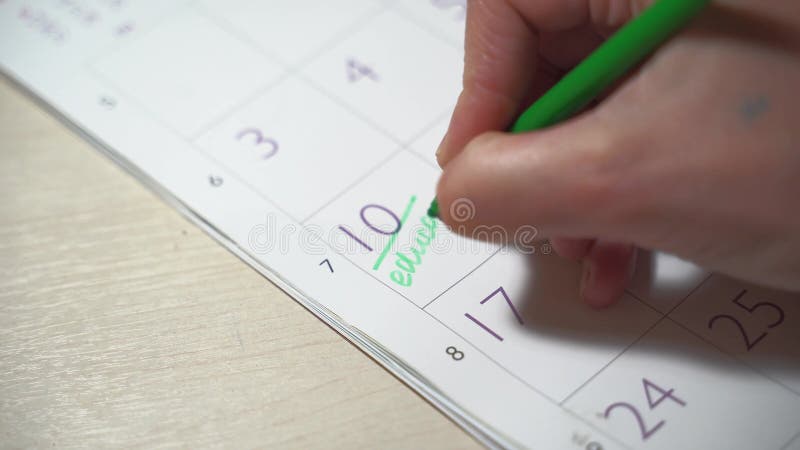 Girl Mark Date on Calendar 2024. Important Date. Stock Video - Video of ...