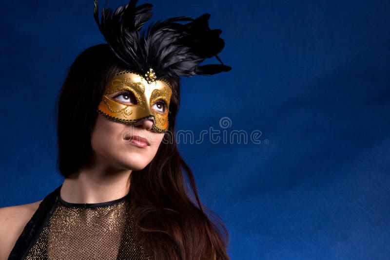 The girl in a mask stock image. Image of sensuality, women - 11046551