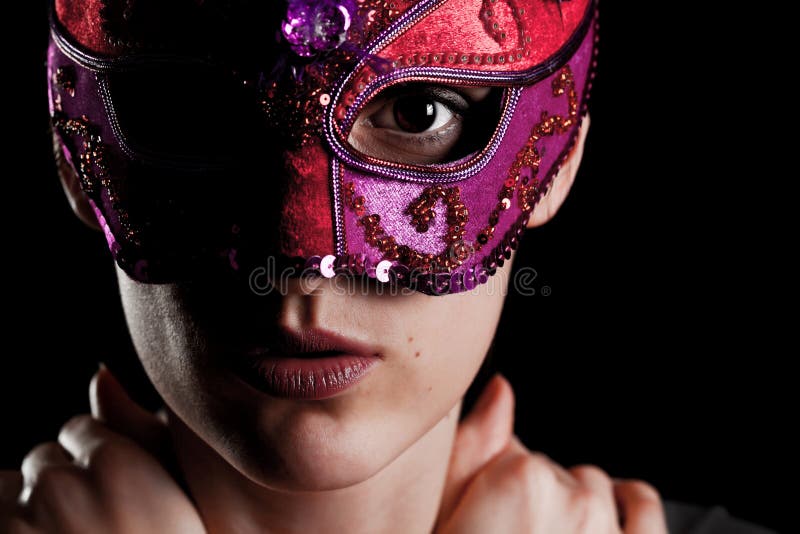 Woman Slave in a Mask with Spikes Stock Image - Image of fashion ...