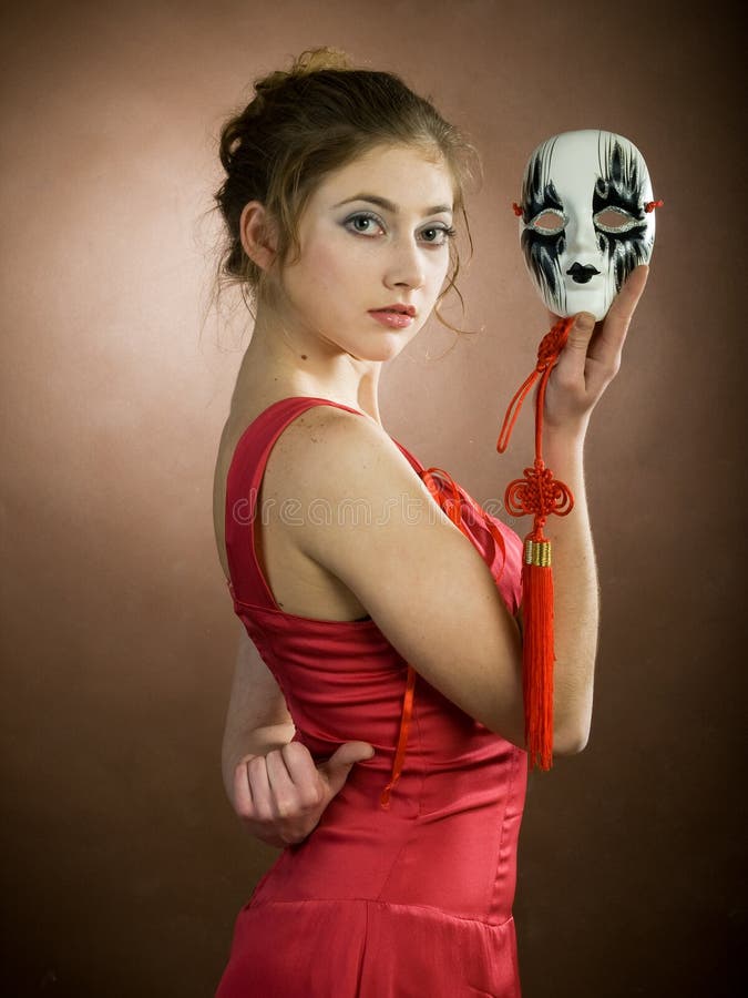 Girl with mask stock image. Image of beautiful, facial - 9200547
