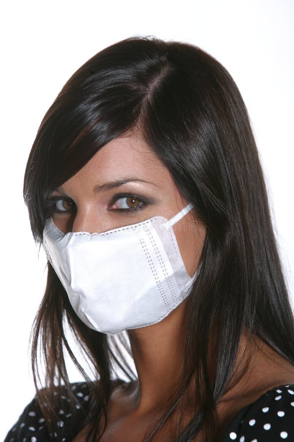 Girl with Mask Against Swine Flu Stock Photo - Image of h1n1, face ...