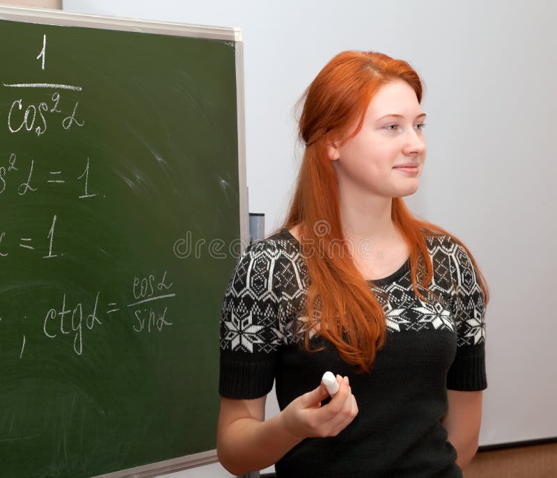 Beautiful Girl in a Physics Class Stock Photo - Image of female ...