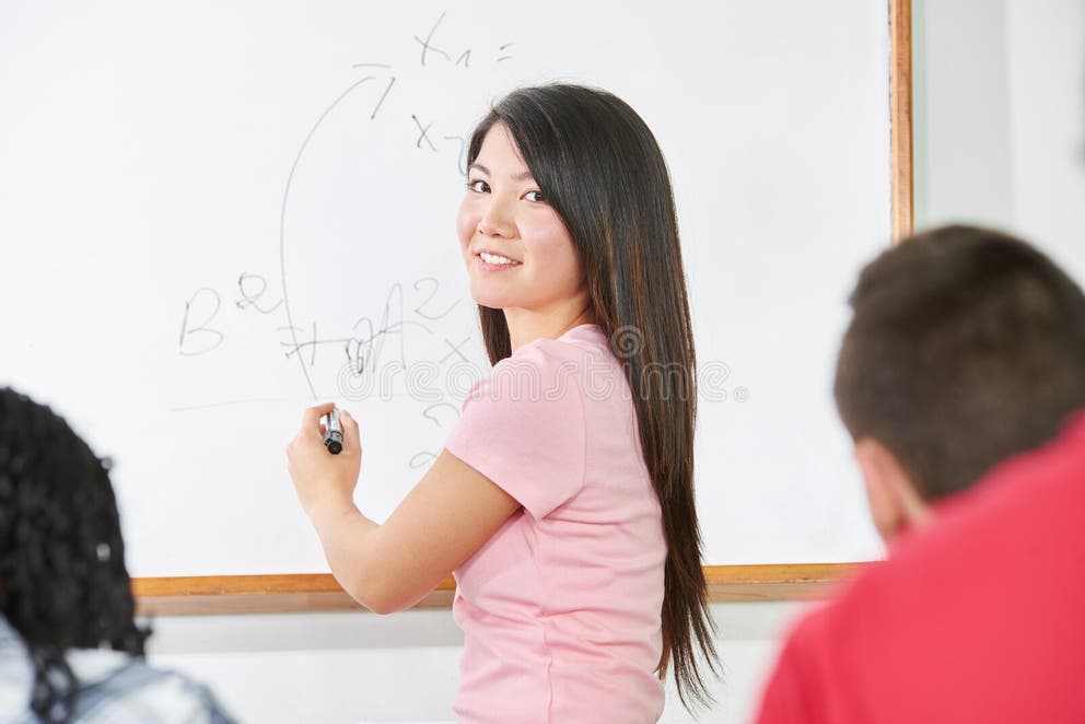 Girl in math class stock photo. Image of business, class - 93286684