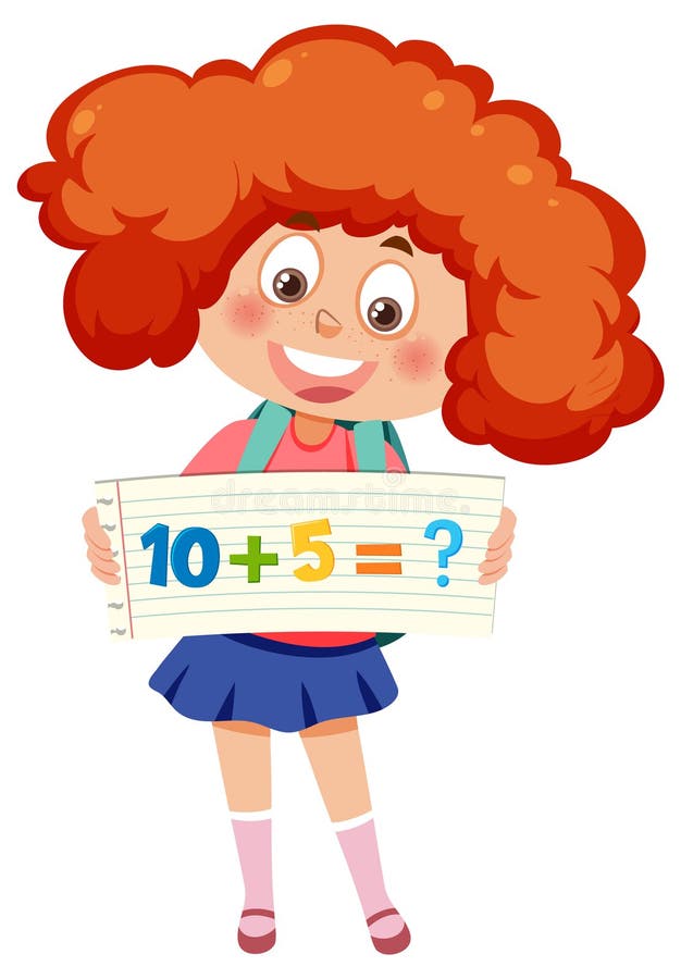 Girl with math equation stock vector. Illustration of student - 270149558