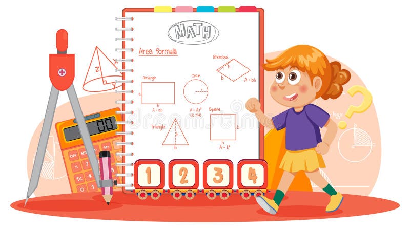 Girl and math formula icon stock vector. Illustration of equipment ...