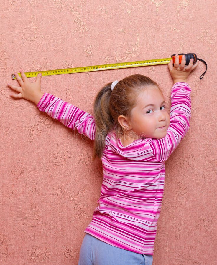 Girl with measuring tape stock image. Image of real, smiling - 26732147