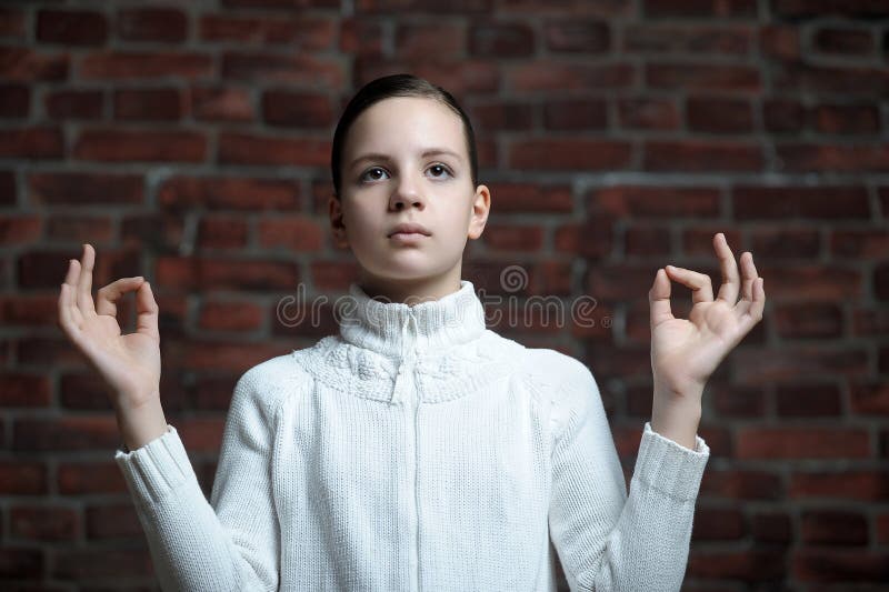 Beautiful Relaxed Zen Teen Meditation in Bikini Stock Image - Image of ...
