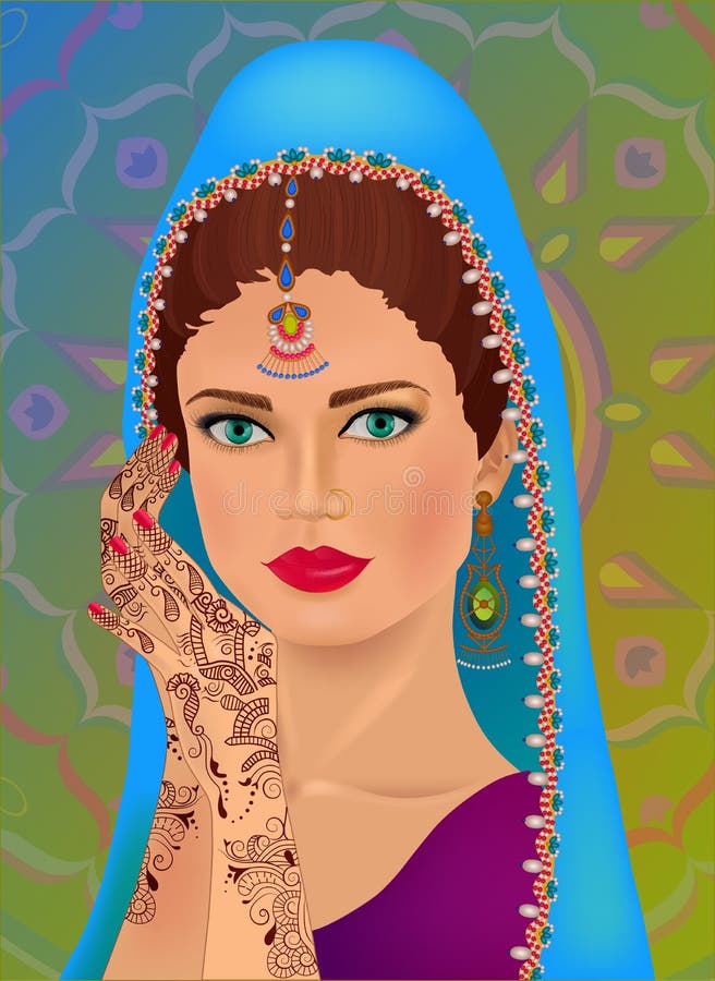 Girl with Mendy stock vector. Illustration of mendy, jewelery - 57302697