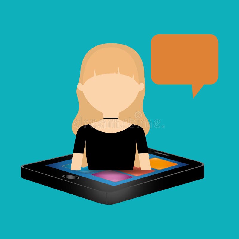 Girl Message Loudhailer Note Paper Cartoon Sketch Stock Vector ...