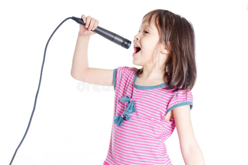 Girl with microphone stock image. Image of singer, american - 62054597