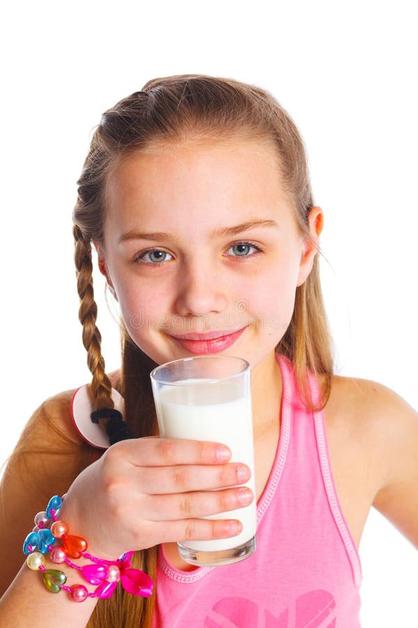 Young Girl Drinking Milk stock photo. Image of adorable - 1768424