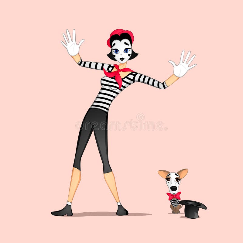 Girl mime performance stock illustration. Illustration of pantomime ...