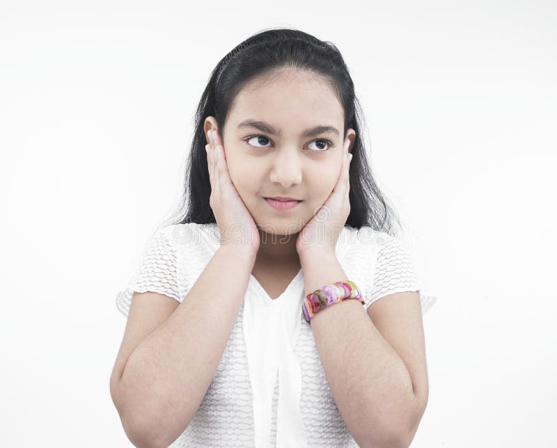 Girl miming hear no evil stock photo. Image of good, gold - 7146200