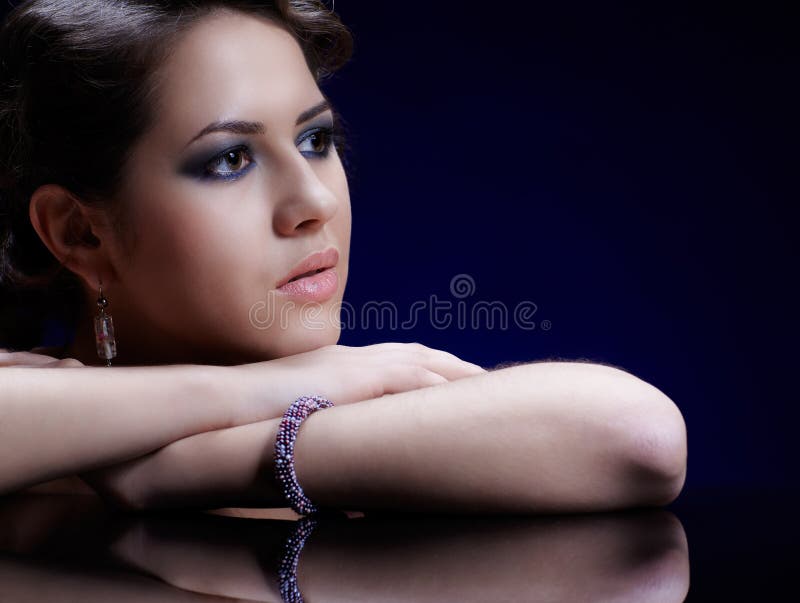 Girl at mirror table stock image. Image of lady, model - 38261923