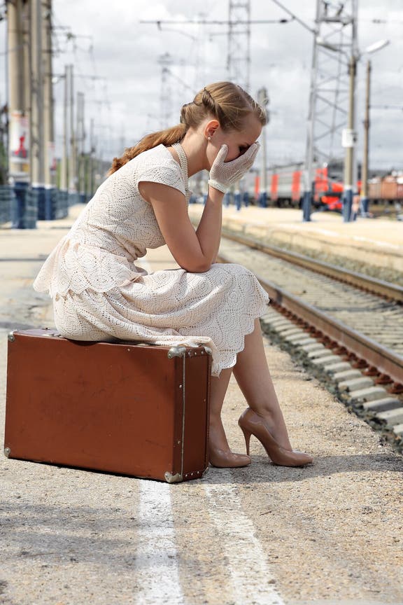 Girl missed the train stock image. Image of arrival, adult - 27176685