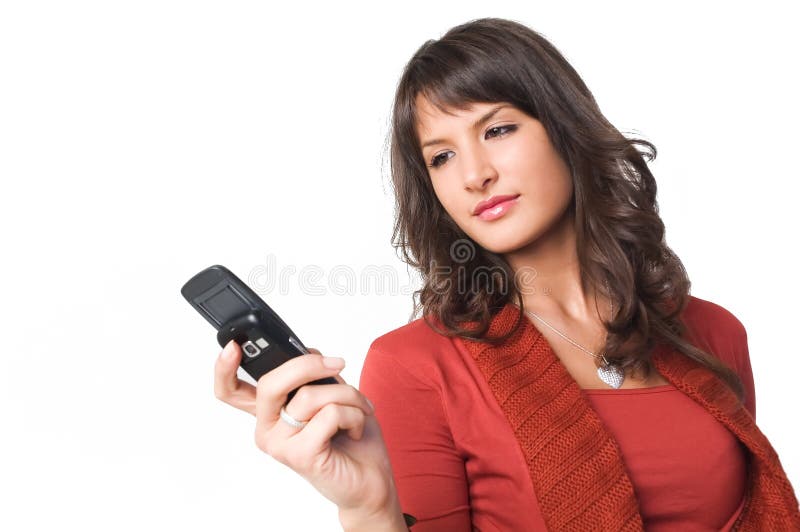 Girl with mobile phone stock photo. Image of body, female - 3888822