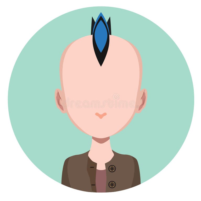 Girl with mohawk stock vector. Illustration of flat, beautiful - 74541206