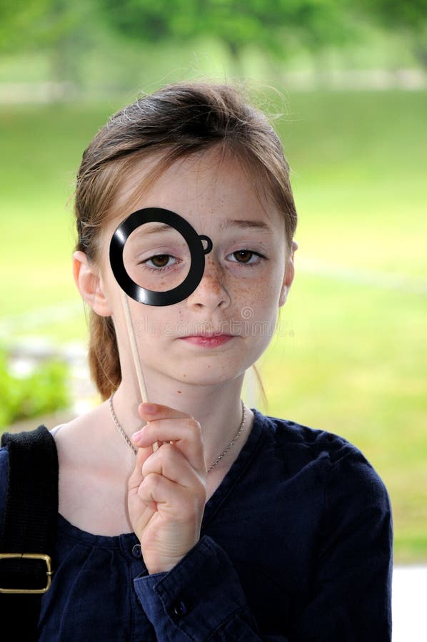 Teenager with monocle stock image. Image of optical, interest - 17351579