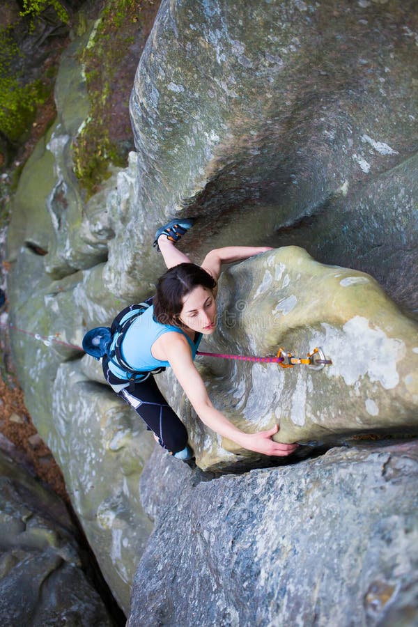 Girl mountain climber. stock image. Image of high, activity - 75499711