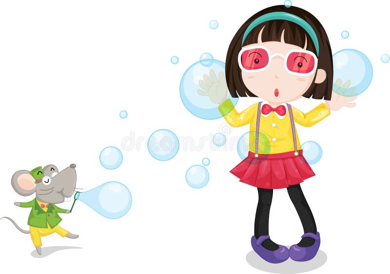 Girl and mouse stock vector. Illustration of drawing, colour - 9815522