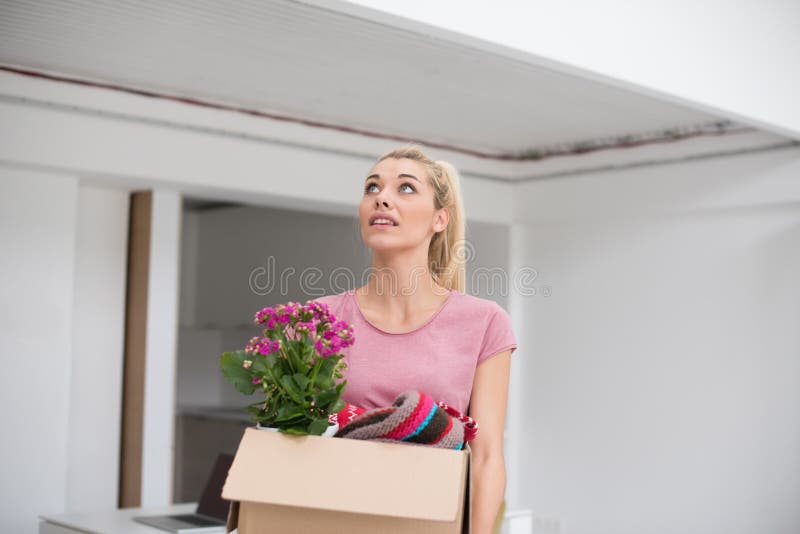 Girl Moving in the New Apartment Stock Image - Image of holding, beauty ...