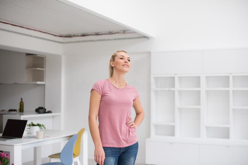 Girl Moving in the New Apartment Stock Photo - Image of lifestyle ...