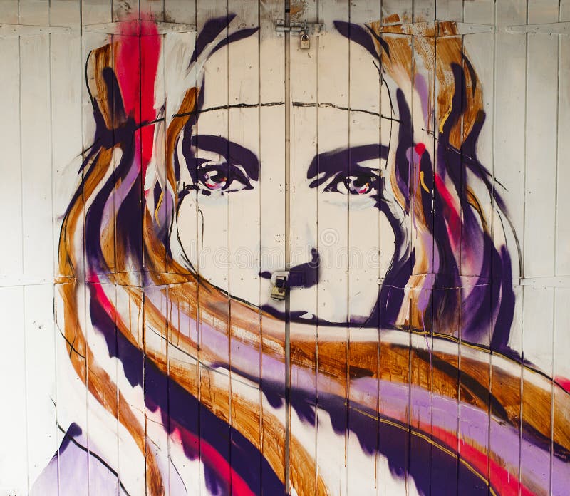 Girl mural in Camden Town editorial photo. Image of street - 45744791