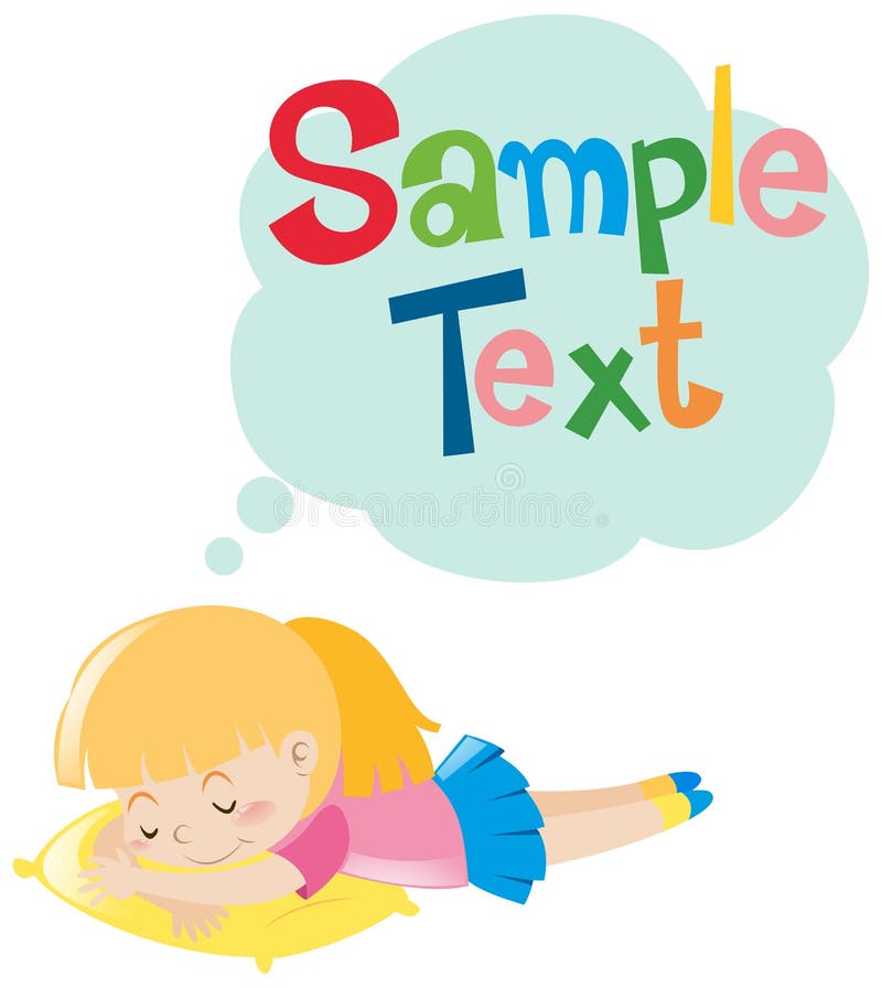 Napping Girl, Sleeping Child Vector Cartoon Character Stock Vector ...