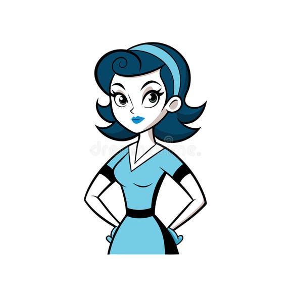 Girl Navigating Retro Terrain Stock Illustration - Illustration of ...