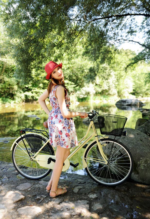 Girl near the river stock image. Image of cheerful, spring - 33032751