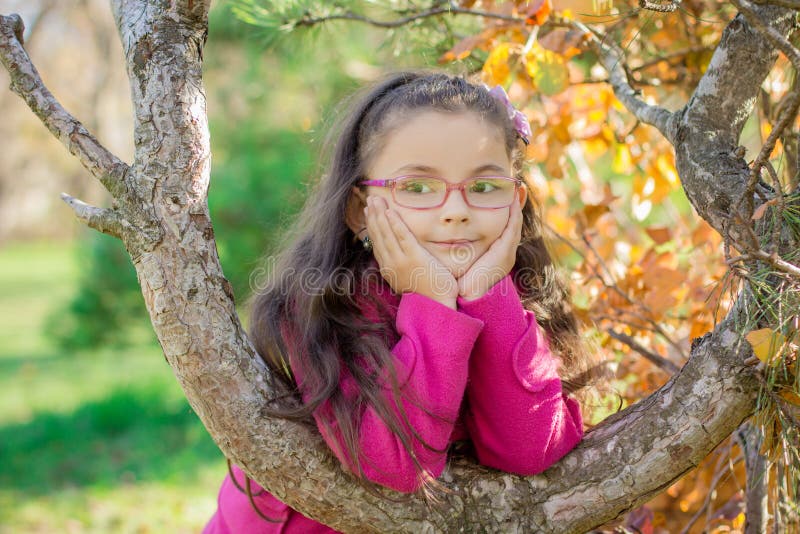Girl Near a Tree in the Park Stock Photo - Image of outside, face: 44825372