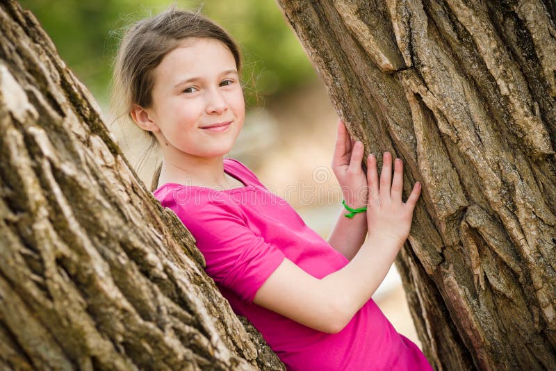 Girl near trees stock image. Image of girl, standing - 30754933