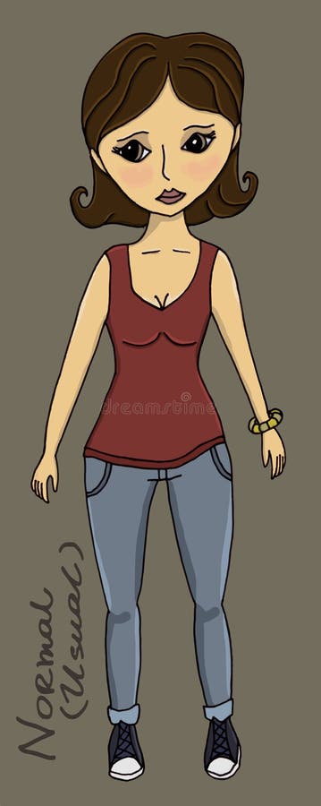 Girl Normal Vector Illustration Stock Vector - Illustration of healthy ...