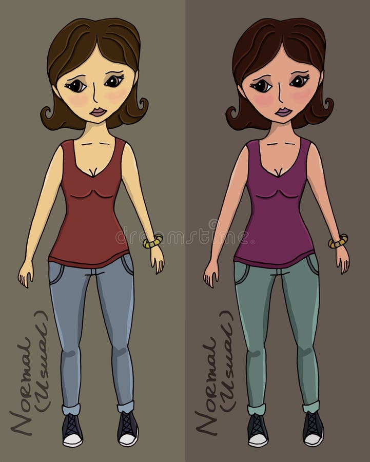 Girl Normal Vector Illustration Stock Vector - Illustration of design ...