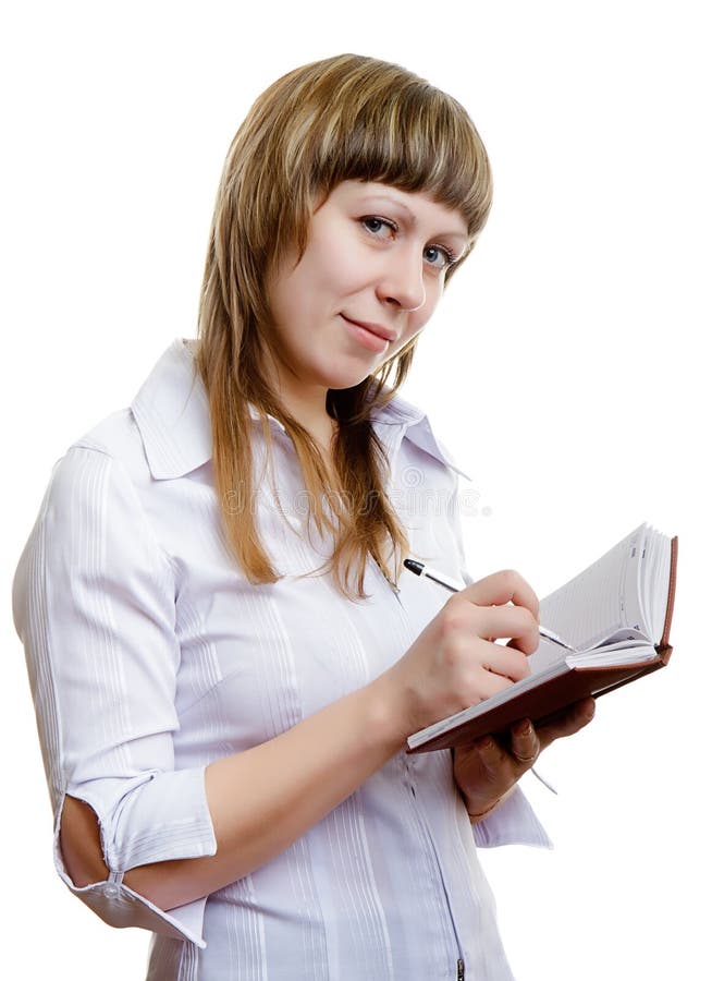 Girl with a notebook stock photo. Image of woman, lovely - 24626952