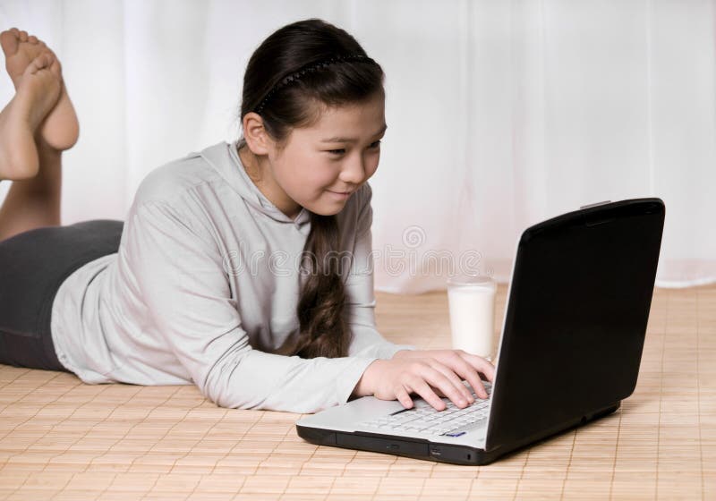 Girl with notebook stock image. Image of learning, cute - 6722087
