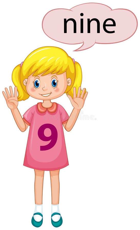 Number 9 Nine, Educational Card,learning Counting with Fingers Stock ... Number 9 Nine, Educational Card,learning Counting with Fingers Stock ...