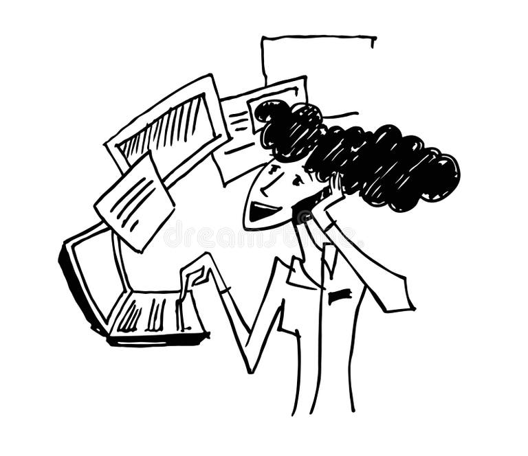 Girl office computer stock vector. Illustration of working - 33246641