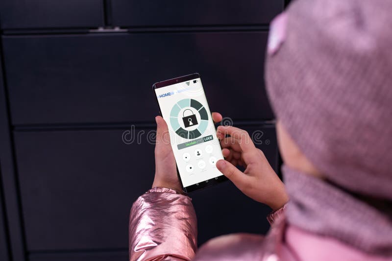 The Girl Opens the Mailbox with a Smartphone Stock Image - Image of ...