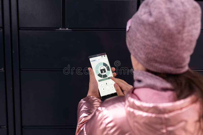 The Girl Opens the Mailbox with a Smartphone Stock Image - Image of ...