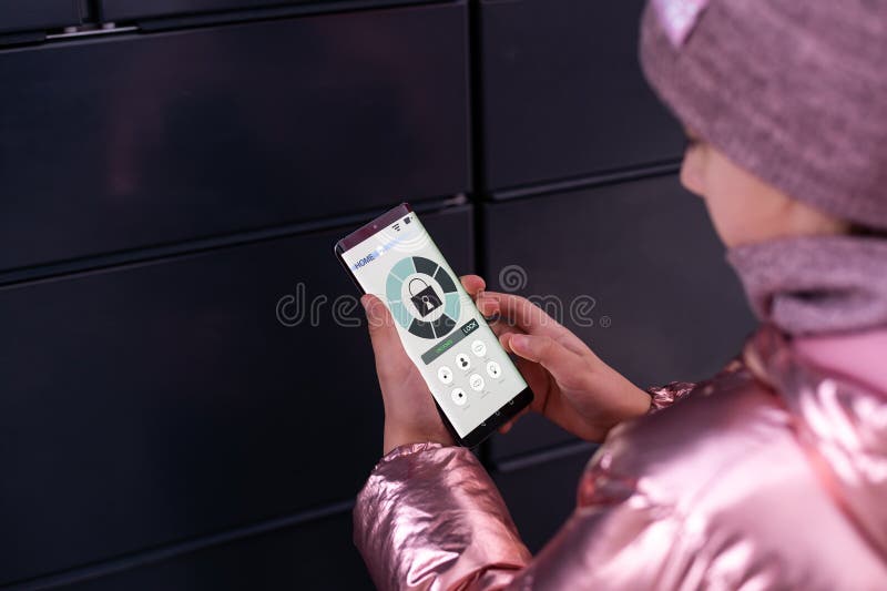 The Girl Opens the Mailbox with a Smartphone Stock Photo - Image of ...