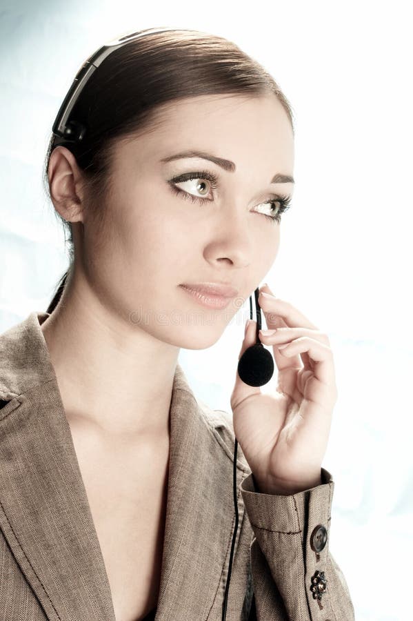 Girl operator stock photo. Image of agent, hotline, helpline - 495754