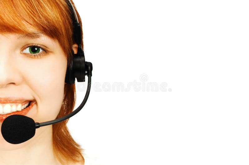 Girl operator stock photo. Image of guide, fingers, detail - 44094