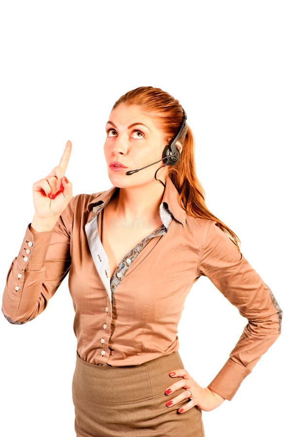 Girl Operator Communicates with the Client Stock Image - Image of ...