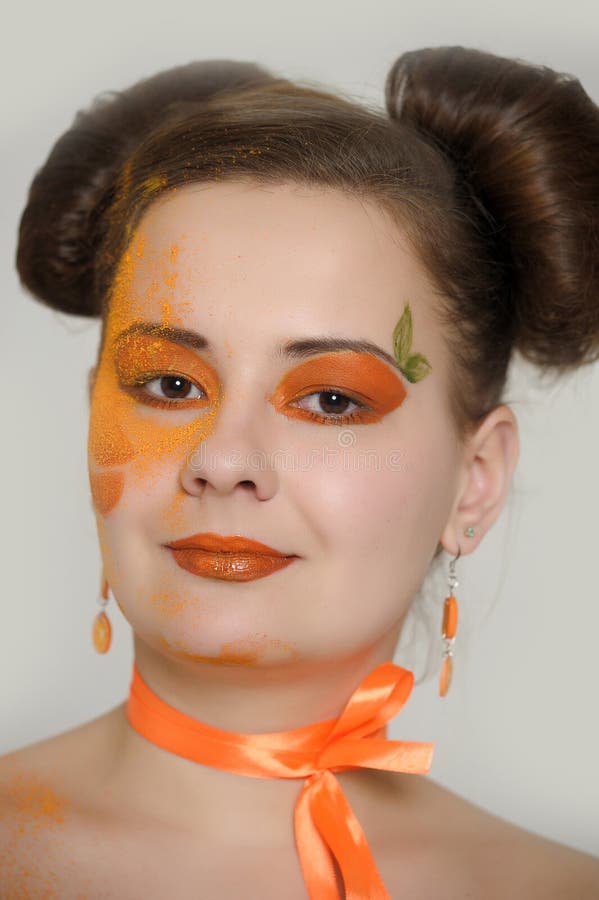 Orange makeup stock photo. Image of beauty, model, face - 9998888